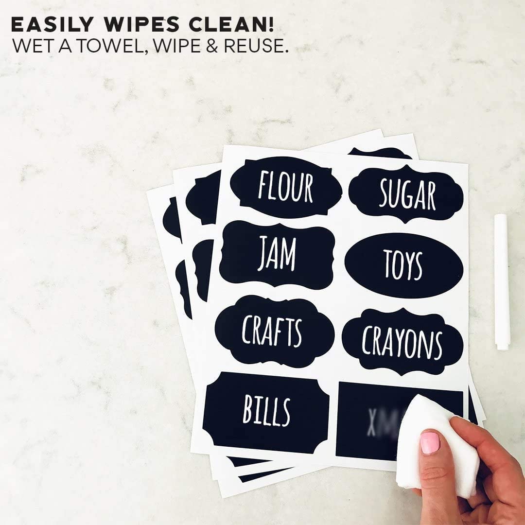 Premium Chalkboard Pantry Organizing Label Set with Chalk Pen – All ...