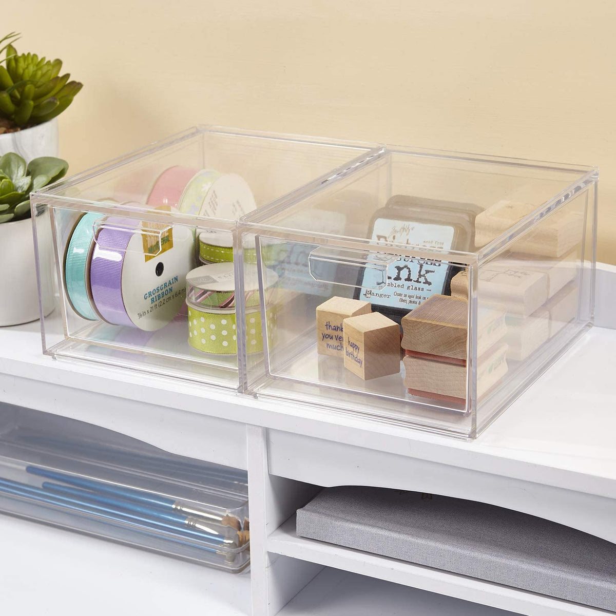 Acrylic Stackable Organizer Drawers- Set of 2 – All About Tidy